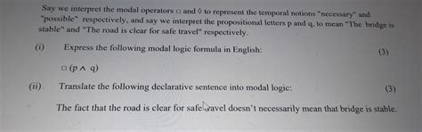 solved say we interpret the modal operators ﻿and diamond