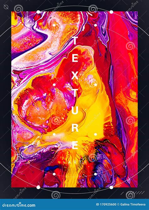 Kreative Universalabdeckung Mit Texturen Rote Gelbe Und Orange Fluid