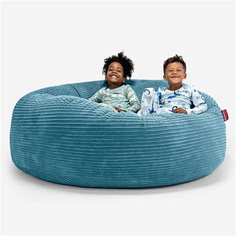 Lounge Pug Riesen Familiengröße Kinder Sitzsack Sofa Cord Türkis Riesen