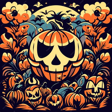 Scary Halloween Clipart Extremely Detailed Vector Illustration