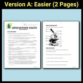 Microscope Parts Review Worksheet Editable By Tangstar Science