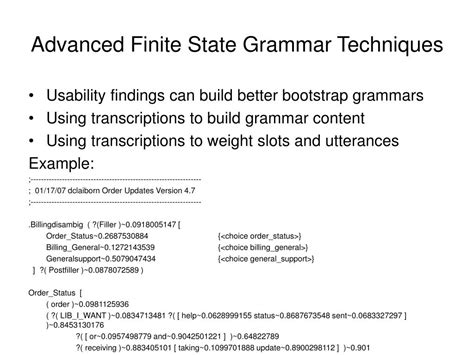 Ppt Supporting Natural Language With Finite State Grammars Powerpoint
