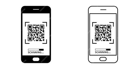 스마트폰 스캔 Qr 코드 아이콘 벡터 Qr 코드 스캔 프리미엄 벡터