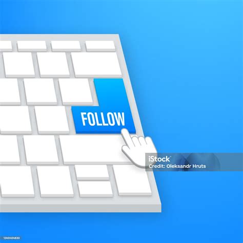 키보드의 버튼을 따르십시오 수동 클릭 아이콘입니다 손가락 클릭 아이콘 벡터 스톡 일러스트레이션입니다 Brand Name Online Messaging Platform에 대한