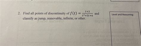 solved 2 find all points of discontinuity of f t t 3 t 2 5 t 6