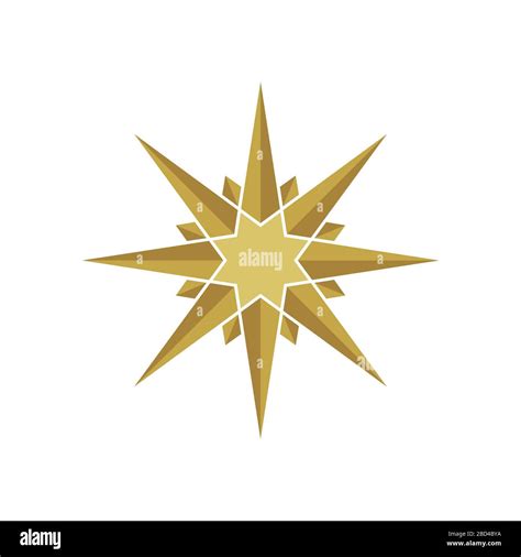 Gold Compass Rose Logo Template Illustration Design Vector Eps 10