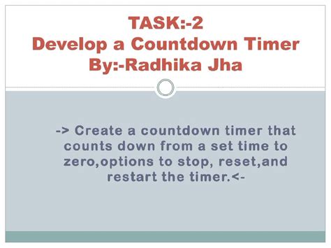 Radhika Jha On Linkedin Webdevelopment Internship2023 Webdevelopment Countdown Technohacks