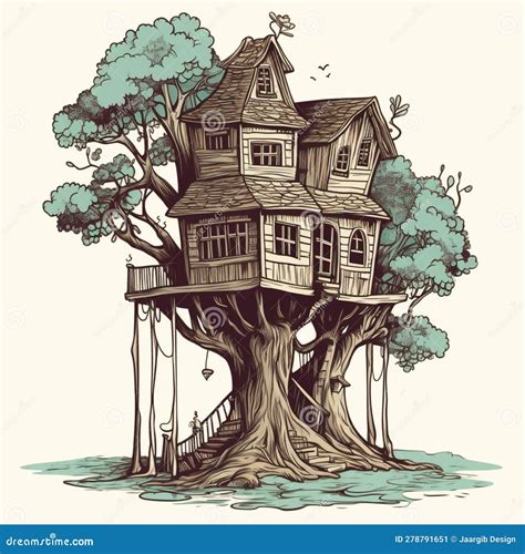 Tree House Illustration Stock Illustration Illustration Of Wood 278791651