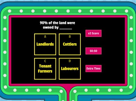 Recap Quiz For Lesson On Causes Of The Famine Gameshow Quiz