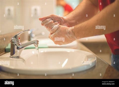 Washing Hands Rubbing With Soap Man For Corona Virus Prevention