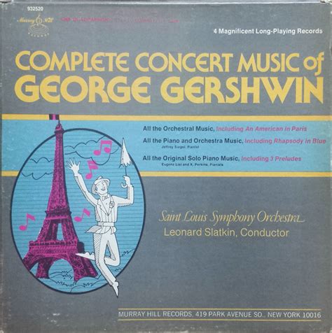Gershwin Saint Louis Symphony Orchestra Gershwin Complete Concert