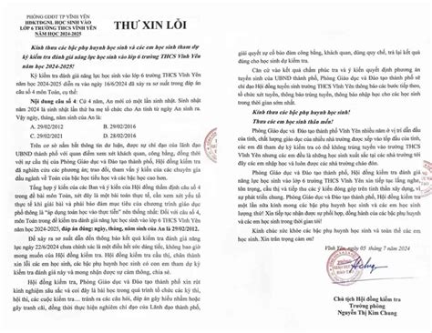 Trưởng Phòng Gd Đt Gửi Tâm Thư Xin Lỗi Vì Sơ Suất Trong Kiểm Tra đầu