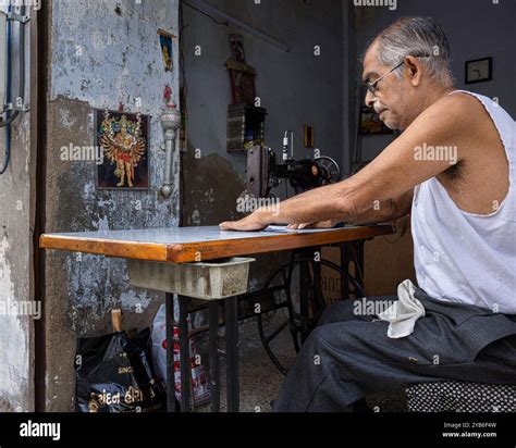 Elderly Tailor Ahmedabad Gujarat India Stock Photo Alamy