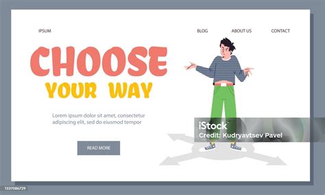 그의 어깨를 으쓱 혼란 남자의 그림웹 템플릿과 텍스트는 당신의 방법을 선택합니다 벡터 그림입니다 개념에 대한 스톡 벡터 아트 및 기타 이미지 Istock