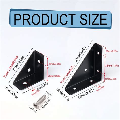 Mopoor 4 Pcs Corner Braces For Wood Metal Corner Brackets Triangle