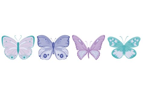 Set Art Butterfly Illustration Vector Graphic By Aceart Creative Fabrica