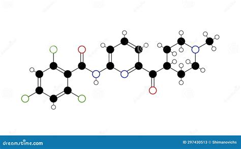 Lasmiditan Molecule Structural Chemical Formula Ball And Stick Model