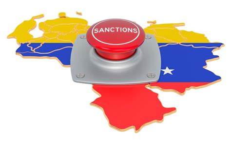 Premium Photo Sanctions Button On Map Of Venezuela 3d Rendering