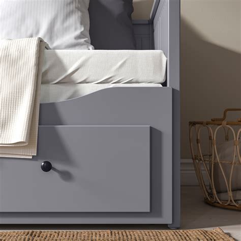 HEMNES каркас кровати-кушетки с 3 ящиками серый 80x200 см | IKEA Lietuva