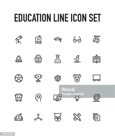 Léducation Ligne Icon Set Vecteurs Libres De Droits Et Plus Dimages