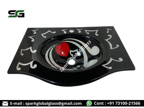 Glass Black Bathroom Table Top Wash Basin With Mirror At Rs 2400