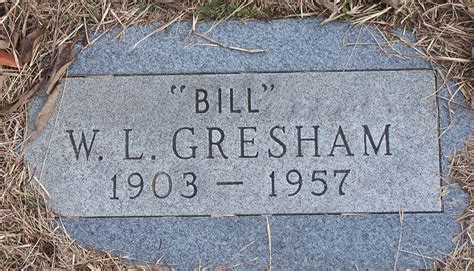 William Lindsey “bill” Gresham 1903 1957 Find A Grave Memorial