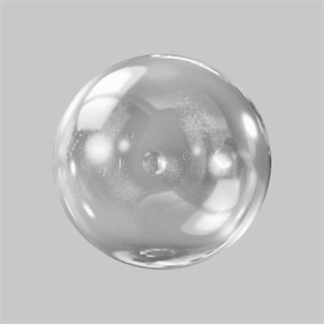Realistic Glossy Glass Ball Abstract 3d Light Bubble With Glare Geometric Abstract Shape Stock
