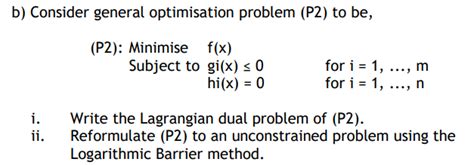 solved b ﻿consider general optimisation problem p2 ﻿to