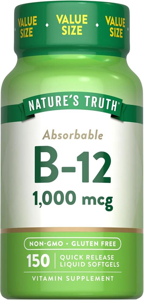 Natures Truth Vitamin B12 1000 Mcg 150 Softgels Non