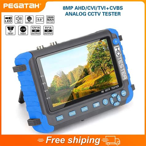 PEGATAH IV8W 4K CCTV Tester 5 Inch AHD CVI TVI CVBS Security Analog