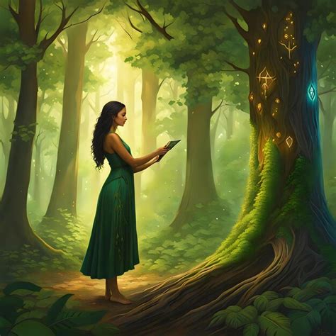 Natures Cipher Tree Embellished With Numbers And Symbols Premium Ai