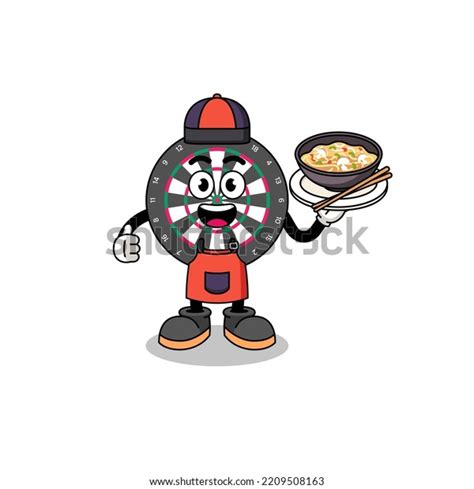 Illustration Dart Board Asian Chef Character Stock Vector Royalty Free 2209508163 Shutterstock