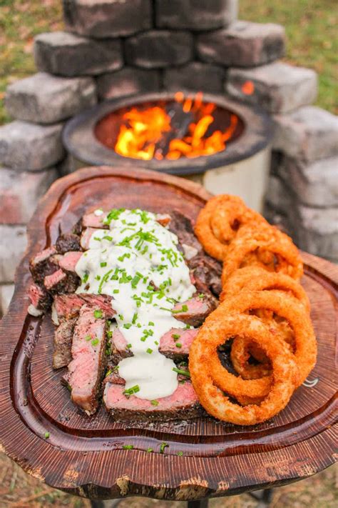 Steak In Beef Tallow Over The Fire Cooking
