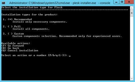 Installing Plesk For Windows Using Installer Console Plesk Onyx
