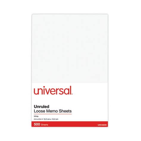 Loose White Memo Sheets 4 X 6 Unruled Plain White 500 Pack Bundle