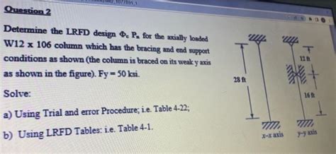 solved determine the lrfd design Φcpn for the axially loaded