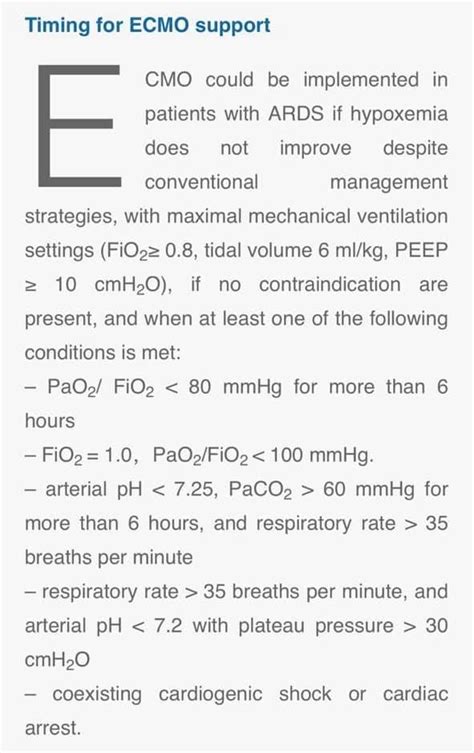 El “timing” En Ecmo Tanto Venovenoso Ecmo Heart Team Mx