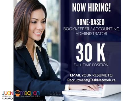 Full Time Home Based Bookkeeper Accounting Administrator