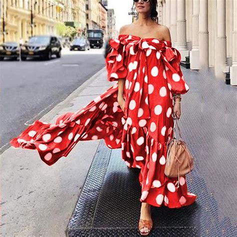 Idall Summer Dressesmaxi Dresses Women Fashion Polka Dot Printed Dress