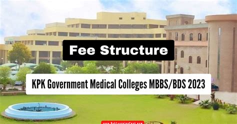 KPK Government Medical Colleges Fee Structure MBBS BDS 2023