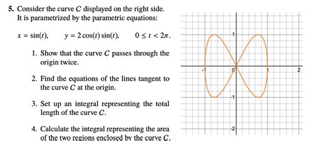 Solved Consider The Curve C Displayed On The Right Side Chegg Com