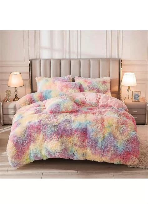Uhamho Faux Fur Velvet Fluffy Bedding Duvet Cover Bedding Set Fluffy