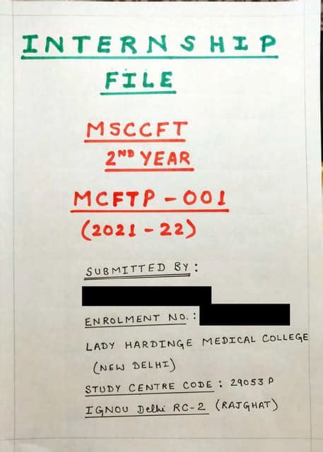 Ignou Sample File For Internship Mcftp001 Pk Pdf