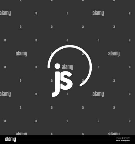 JS Initial Logo With Rounded Circle Vector Graphic Stock Vector Image