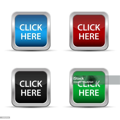 여기를 클릭 하십시오 웹 버튼 흰색 배경에 고립 된 금속 프레임 3차원 형태에 대한 스톡 벡터 아트 및 기타 이미지 3차원 형태 개념 개념과 주제 Istock