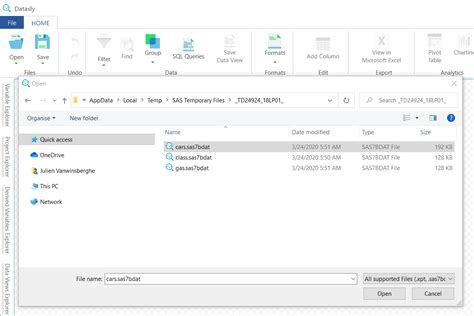 Datasly Feature Open Datasets From SAS Session