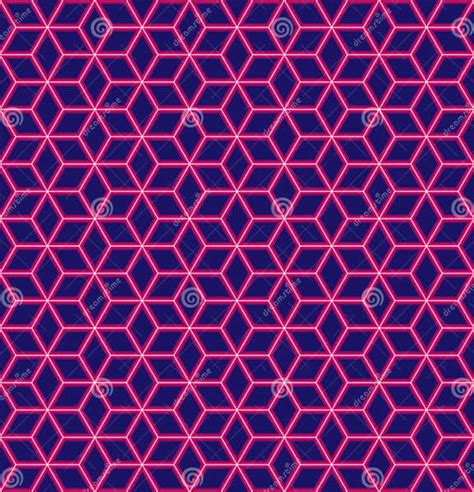 seamless pattern of the hexagonal neon netting luminous particles