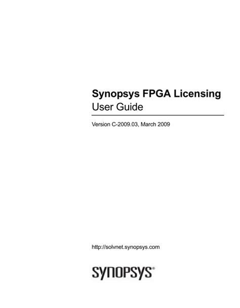 Synopsys Fpga Licensing User Guide Actel