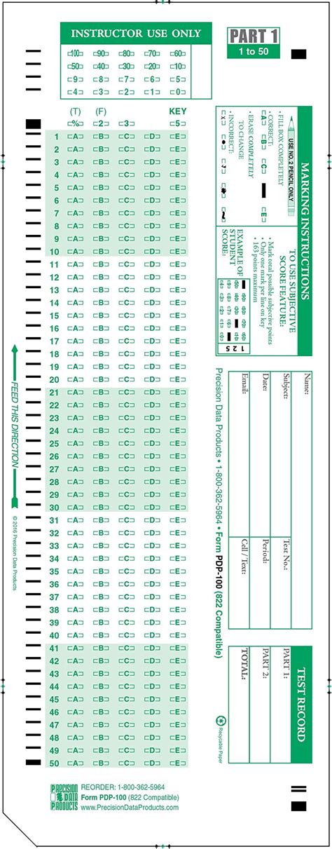 Amazon ScanRite 882 E Scantron Compatible Testing Sheet 25