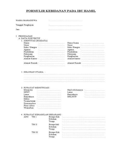 Formulir Kebidanan Pada Ibu Hamil Pdf